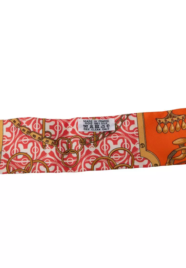 Buy Hermès Pre-Loved Hermès Mors Et Gourmettes Remix Silk Twilly Scarf ...