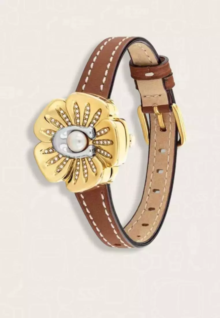 Jual Coach Jam Tangan Wanita Coach Tea Rose Gold Dial Brown Leather ...