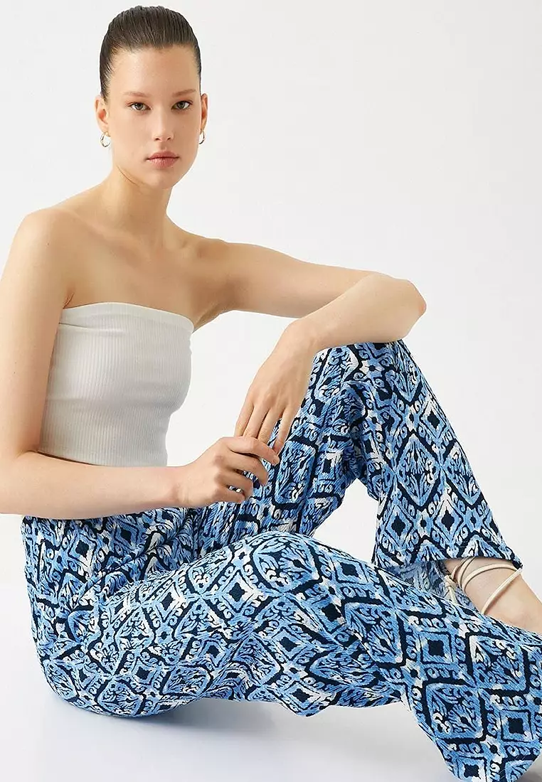 Jual KOTON Blue Patterned Jeans Original 2025 | ZALORA Indonesia