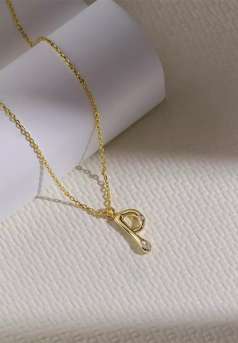 Buy Wanderlust + Co Alphabet Bubble Pendant Necklace - Letter P 2025 ...