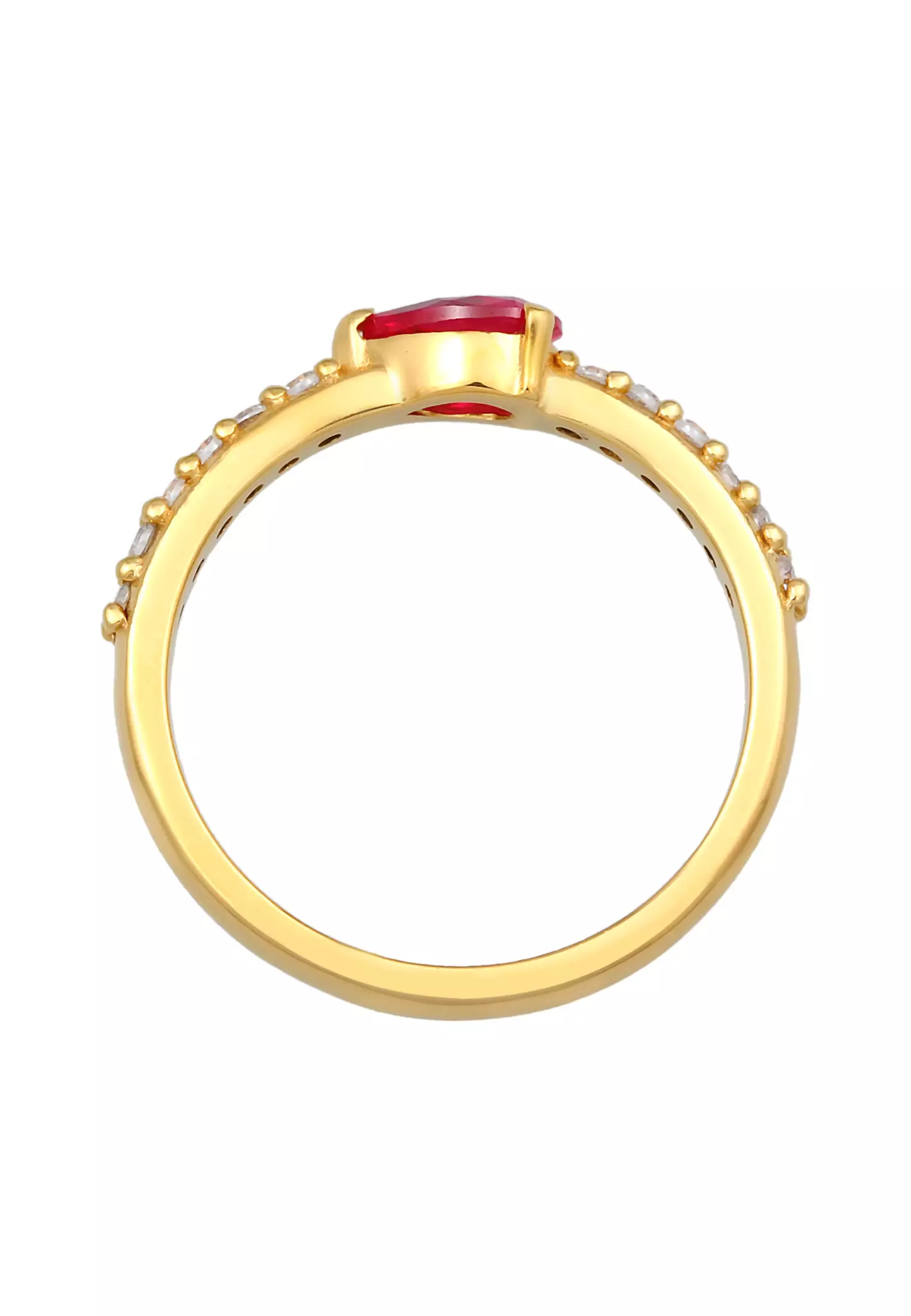 Buy ELLI GERMANY Ring Drop Shape Elegant Synthetic Ruby Zirconia ...