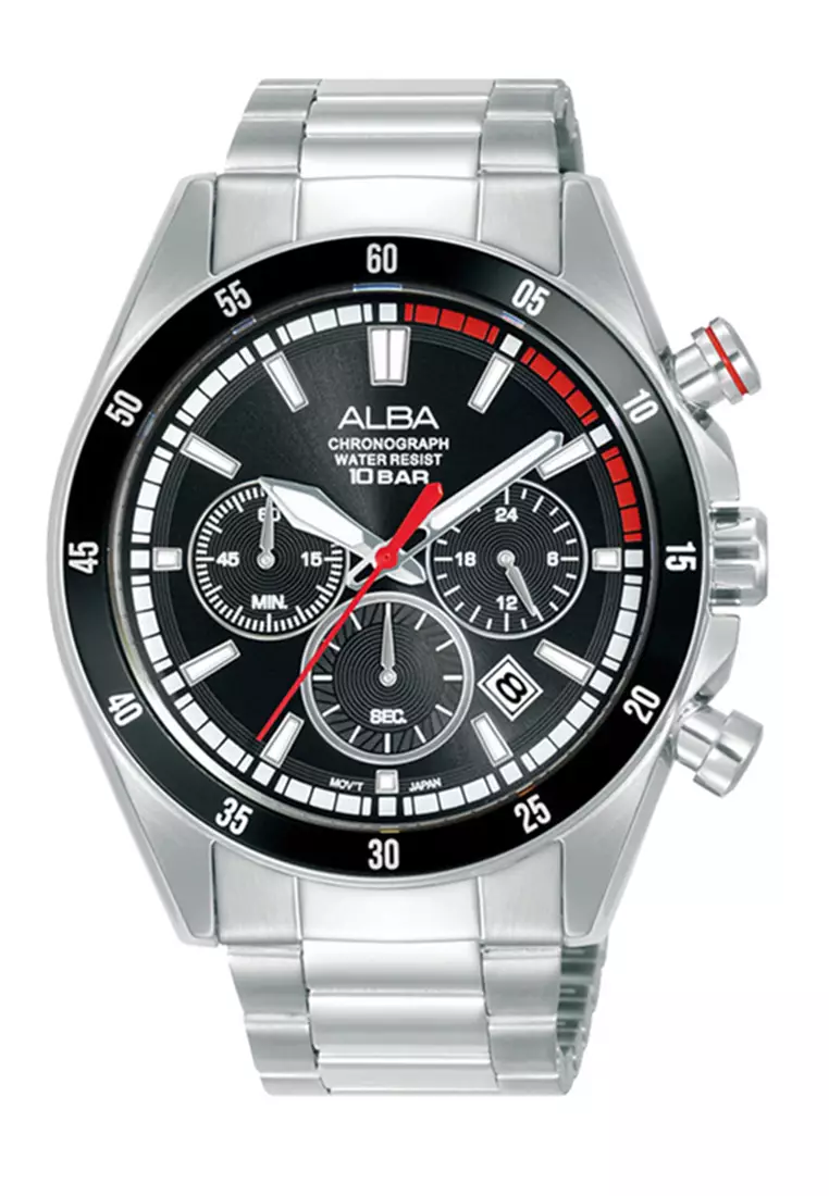 Jual Alba ALBA AT3J29 SILVER BLACK STOPWATCH Original 2025 | ZALORA ...