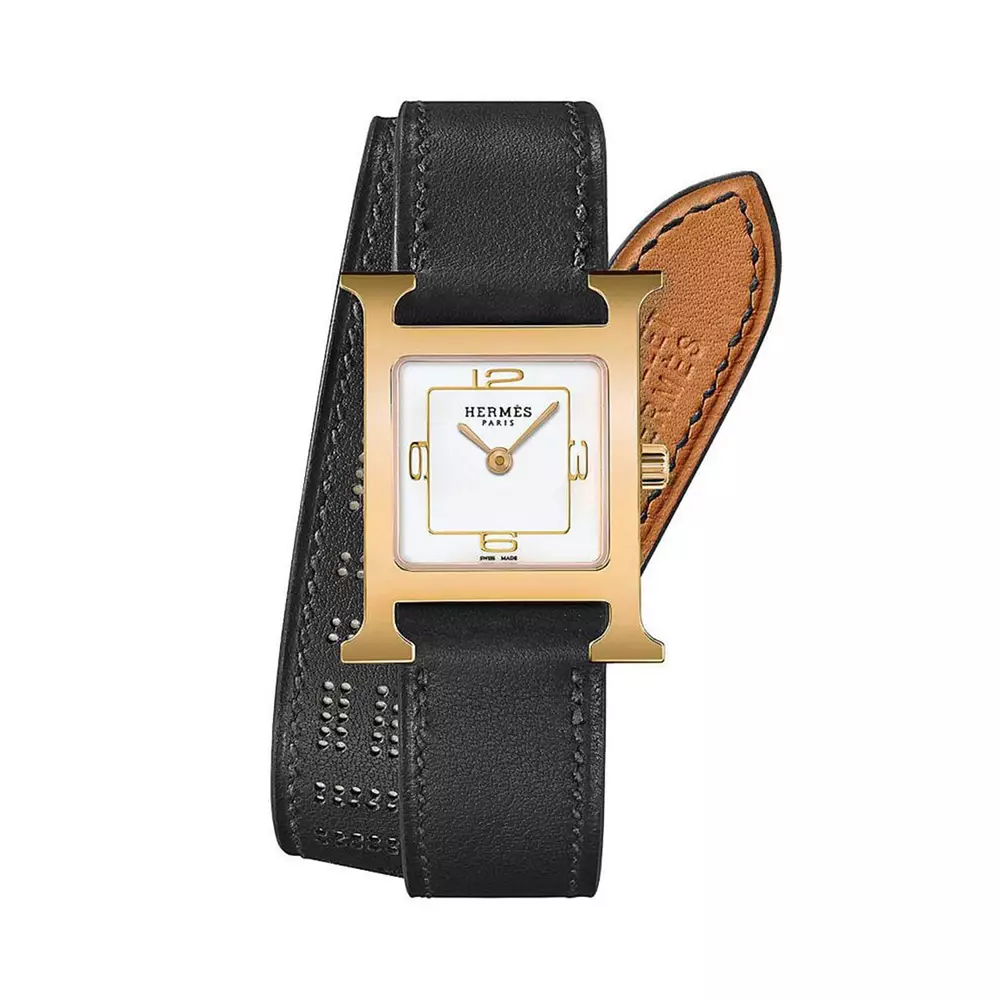 Jual Hermès Hermès H-Hour MM Watch Double Tour Black Swift Ghw Original ...