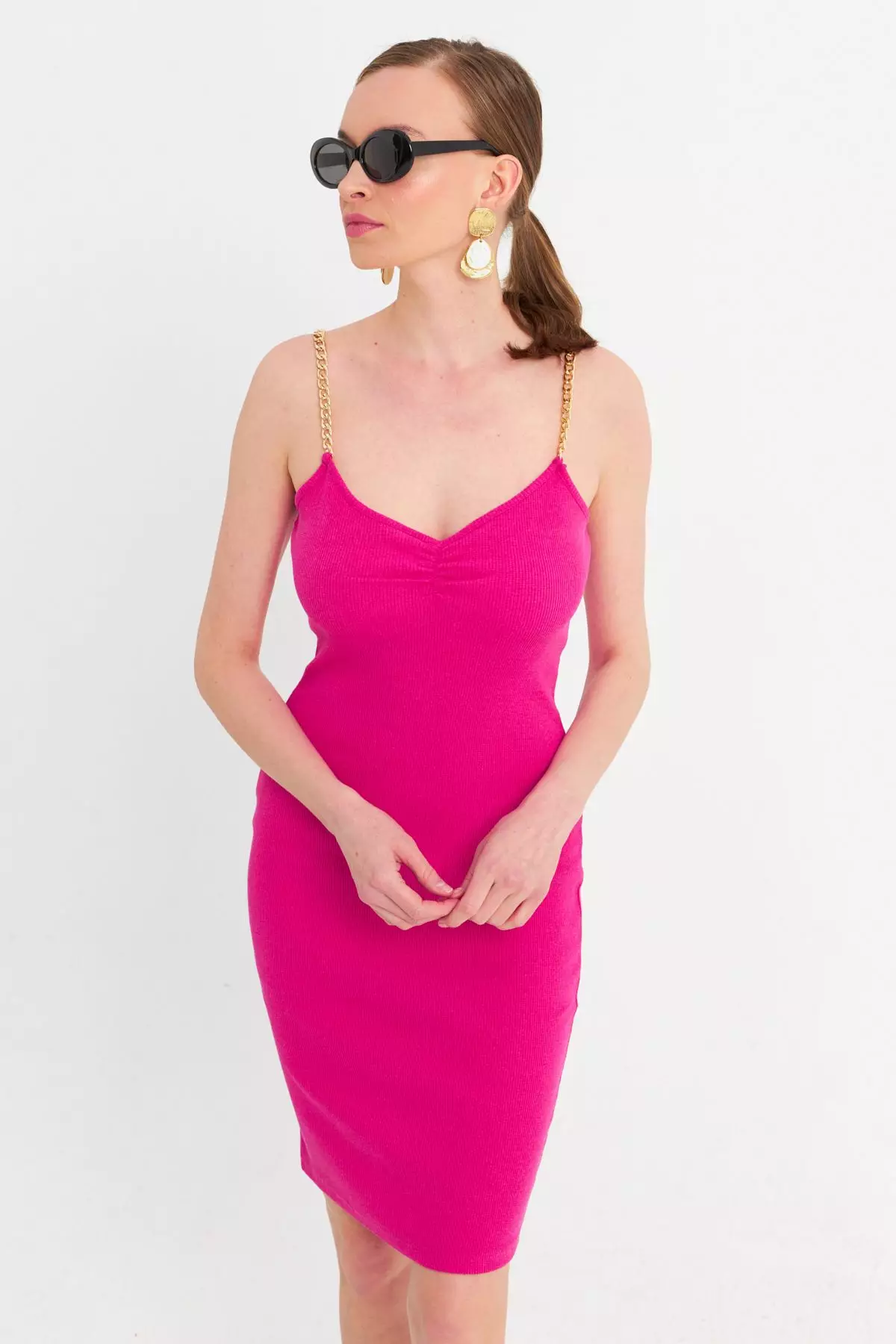 Buy Cool & Sexy V-Neck Chain Strap Mini Dress 2025 Online | ZALORA