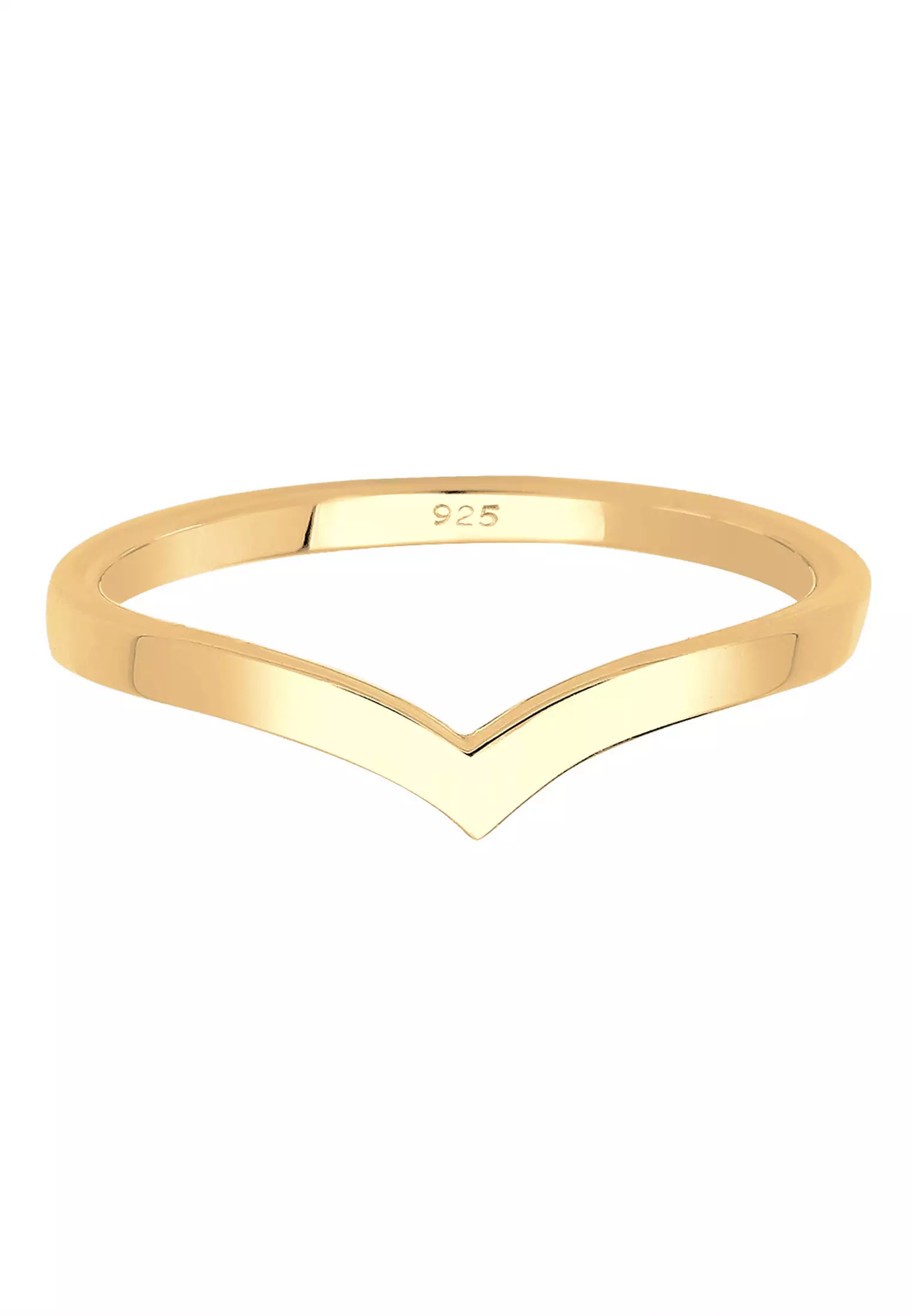 Buy ELLI GERMANY Ring V Shape Stacking Trend Gold Plated Online ...