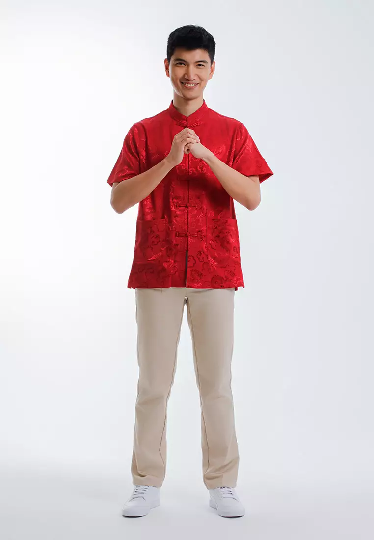 Buy Alain Delon Alain Delon Mens CNY Tang Fu Short Sleeve - 14526003 ...