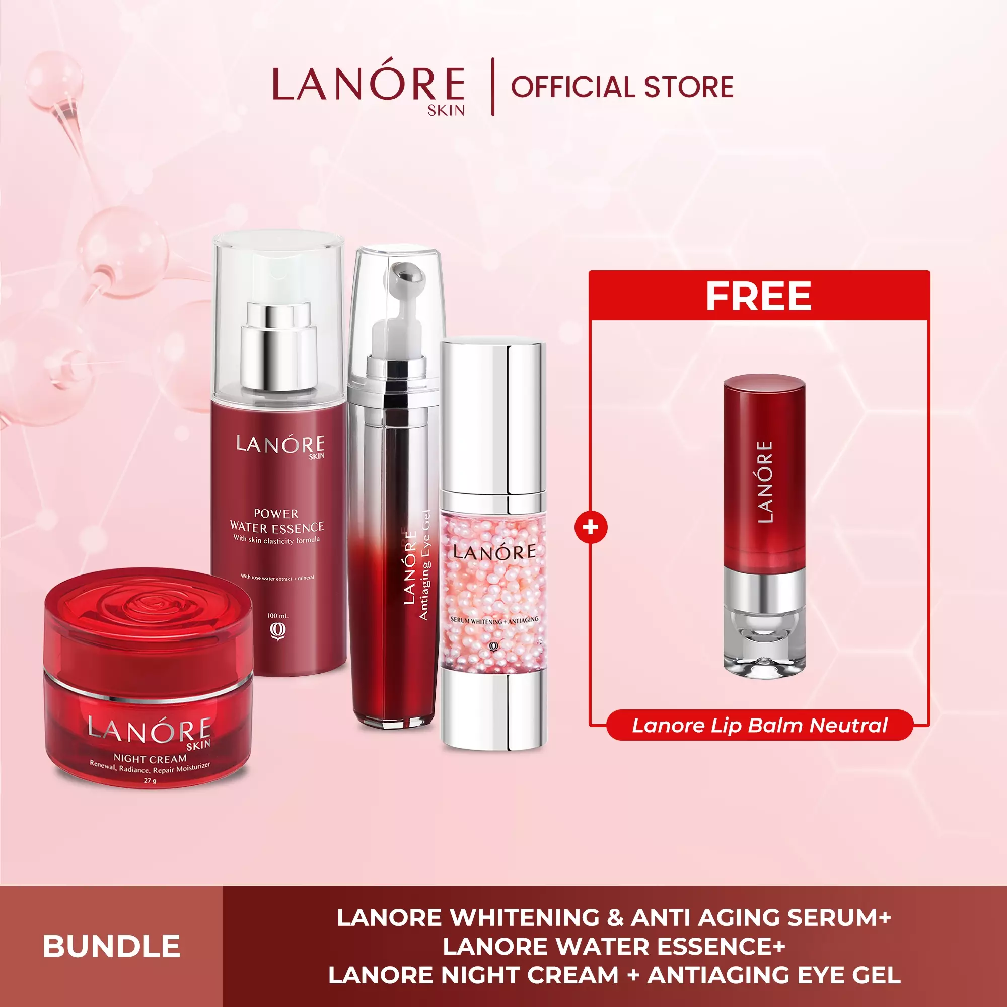 Jual LANORE Paket Lanore Whitening & Anti Aging Serum 30 gr+Lanore Skin ...