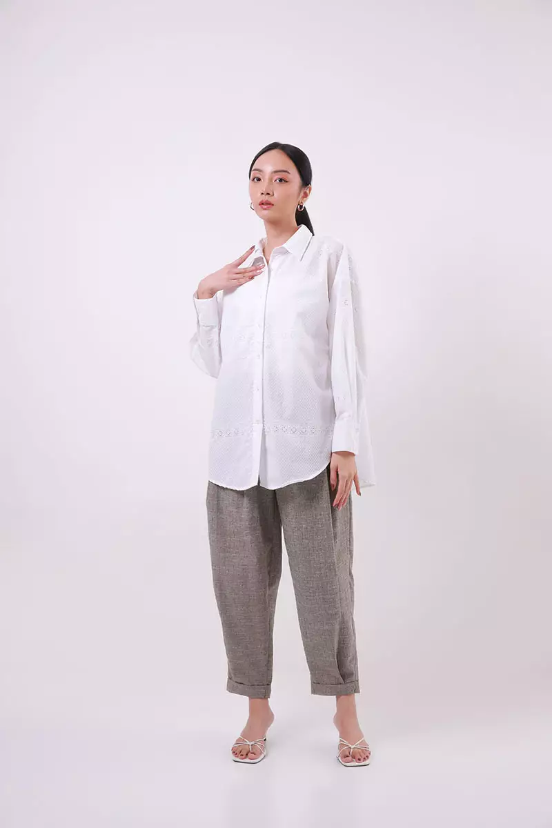 Jual Berrybenka Label Rai Embroidery Shirt White Original 2024 | ZALORA ...