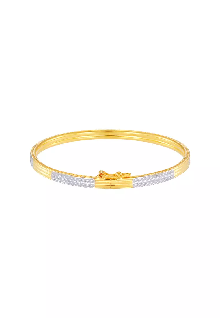 Buy HABIB HABIB 916/22K Yellow and White Gold Bangle SCBG010823 Online ...