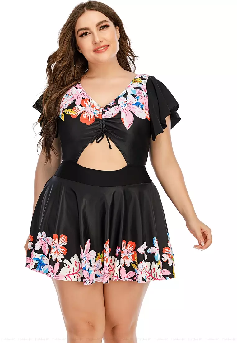 Buy Zitique Large Size Floral Cutout Swimsuit 2024 Online Zalora
