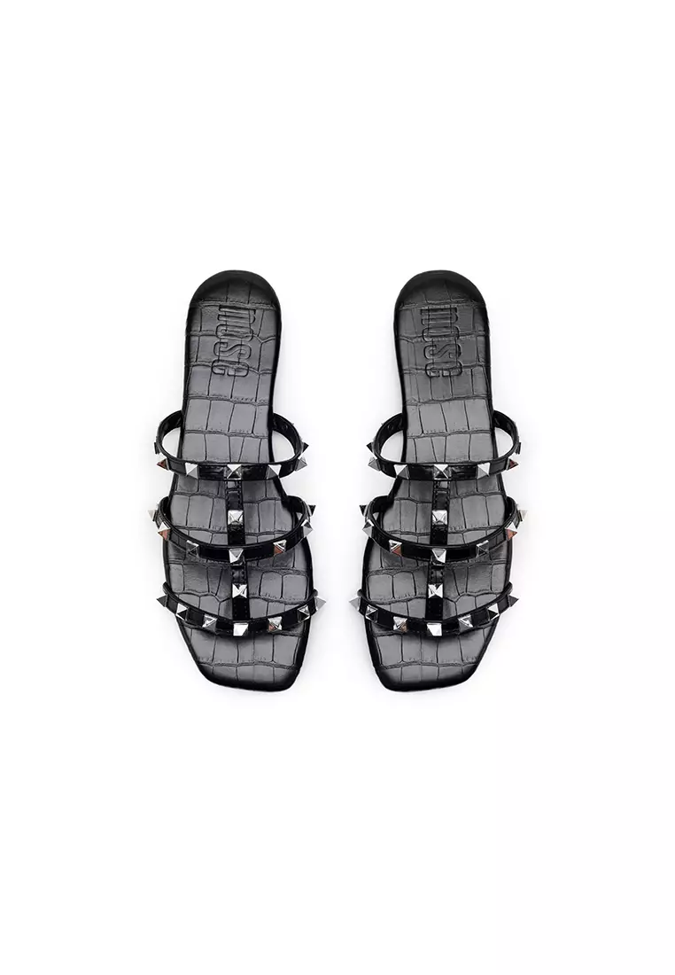 Jual nose FAUX CROCO METAL STUD FLAT SLIDE Original 2024 | ZALORA ...