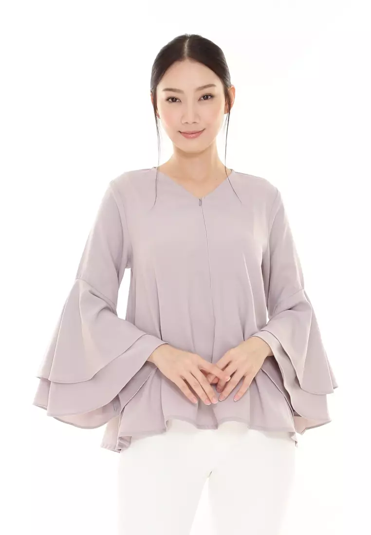 Buy Rina Nichie Basic Rena Top in Silver Grey Online | ZALORA Malaysia