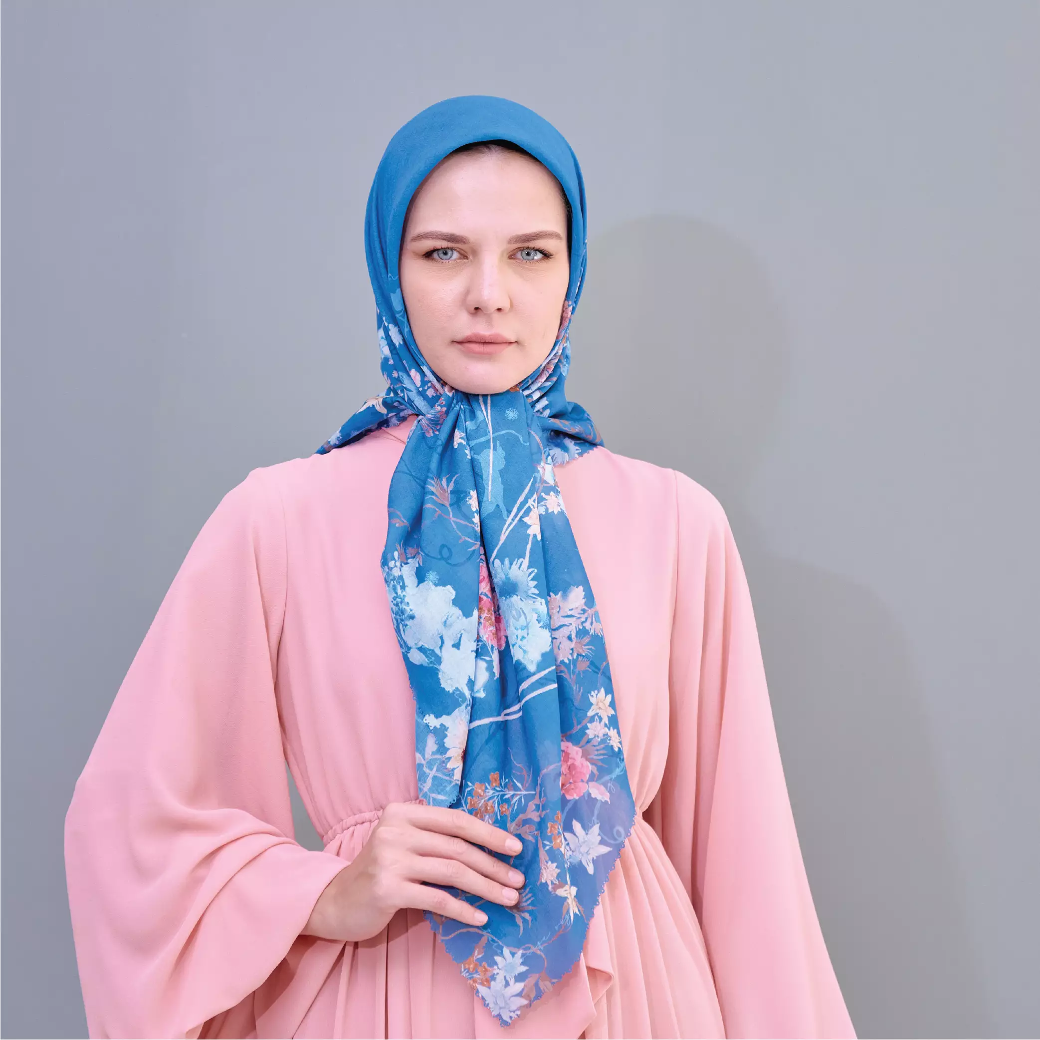 Jual Saiqa Signature Saiqa Signature Spring Scarf Belleine Blue - Hijab ...