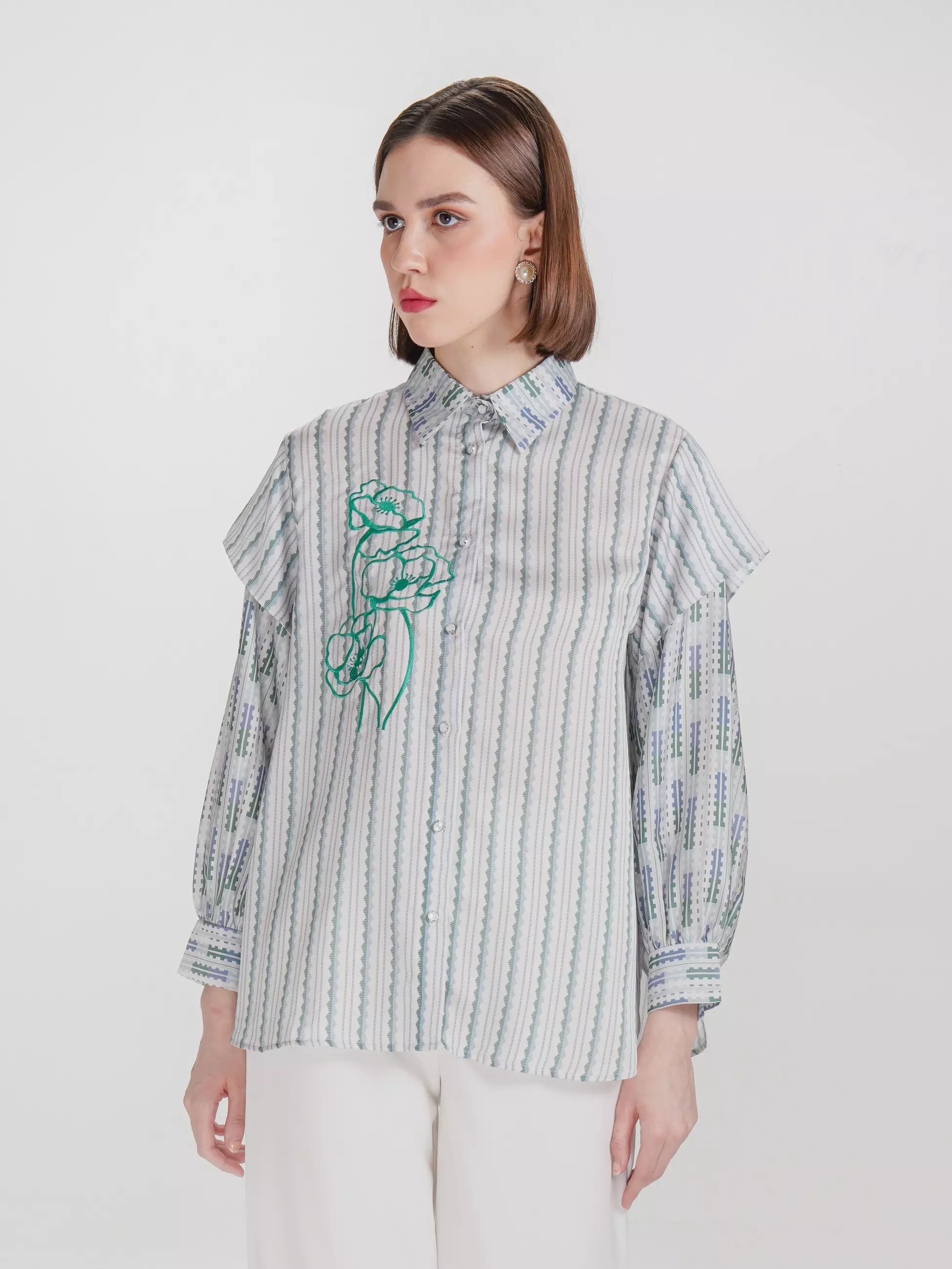 Jual Aleza Aleza - Vienna Shirt Green Original 2024 | ZALORA Indonesia