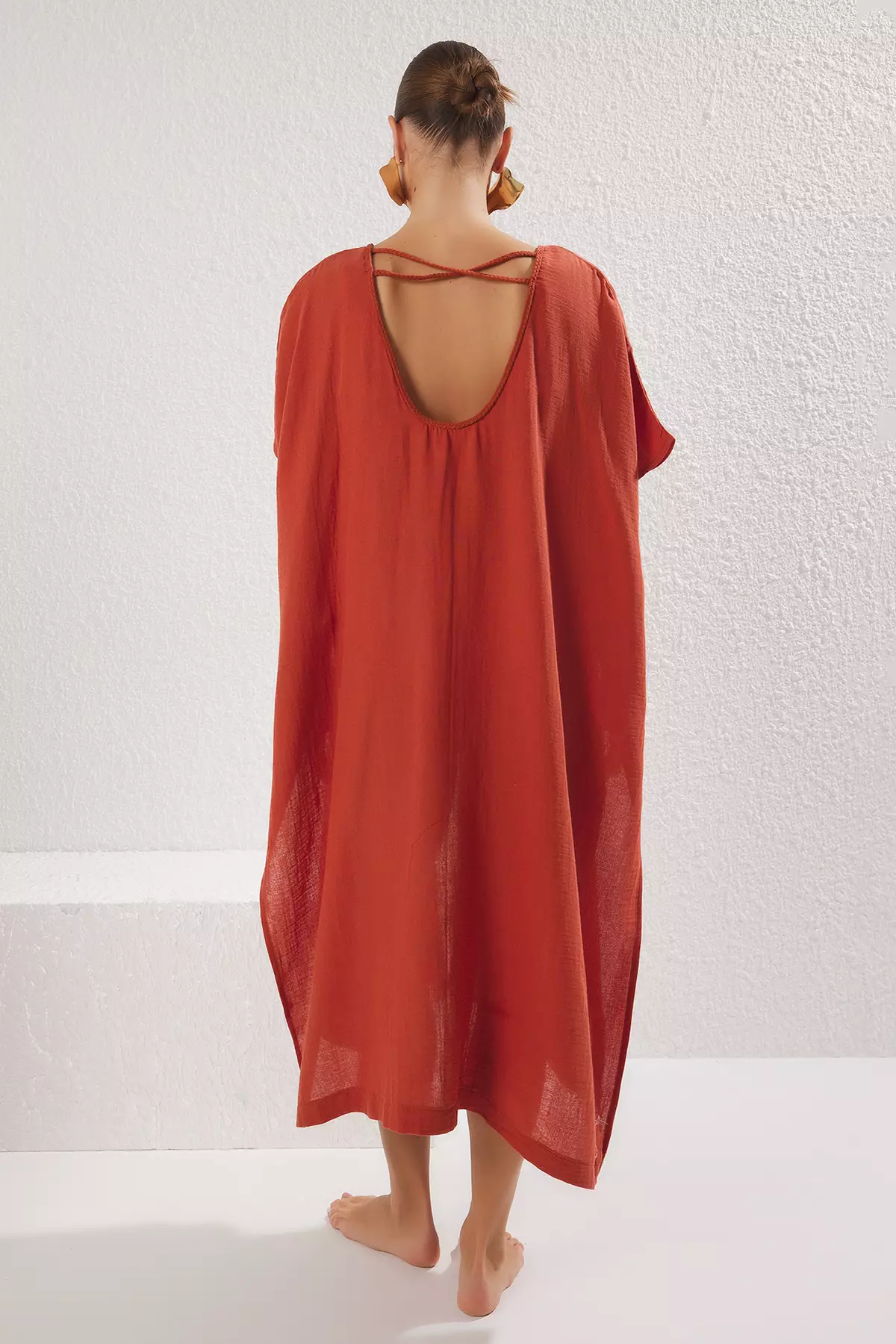 Buy Trendyol Brick Woven Muslin Beach Long Beach 2026 Online | ZALORA