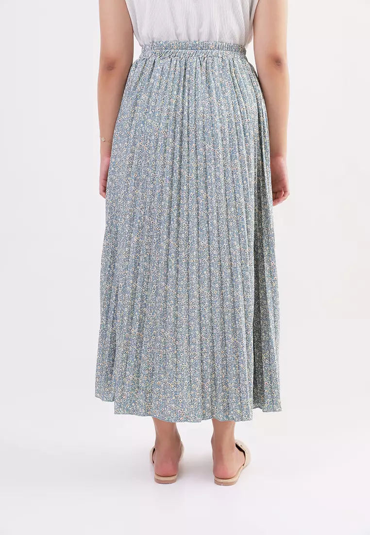 Jual Berrybenka Label Tekka Cornelia Flower Skirt Sky Blue Original ...