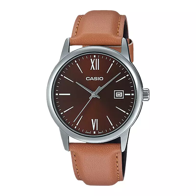 Jual Casio Jam Tangan Pria Casio General MTP-V002L-5B3UDF Brown Dial ...