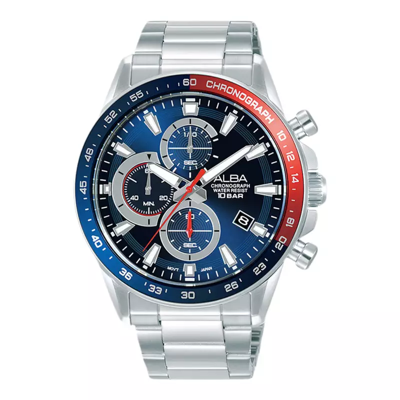 Jual Alba Jam Tangan Pria Alba AM3A21X1 Men Chronograph Pepsi Blue Dial ...