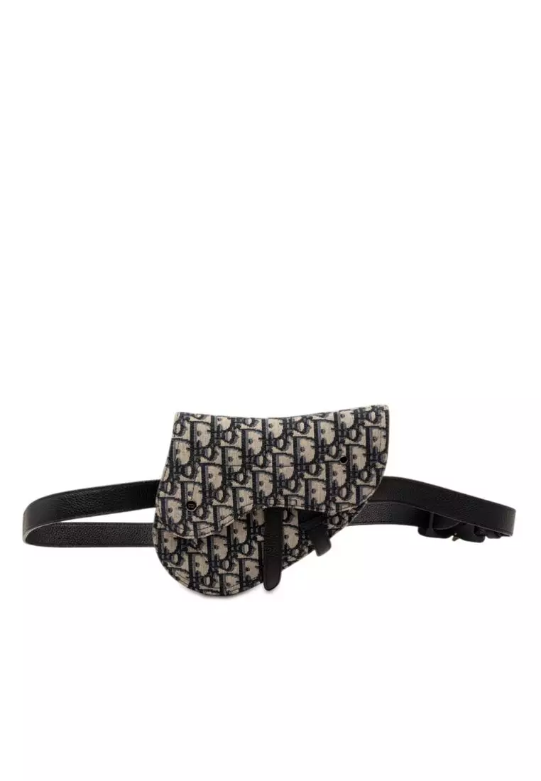 Buy Dior Pre-Loved Dior Oblique Canvas Saddle Belt Bag 2026 Online ...