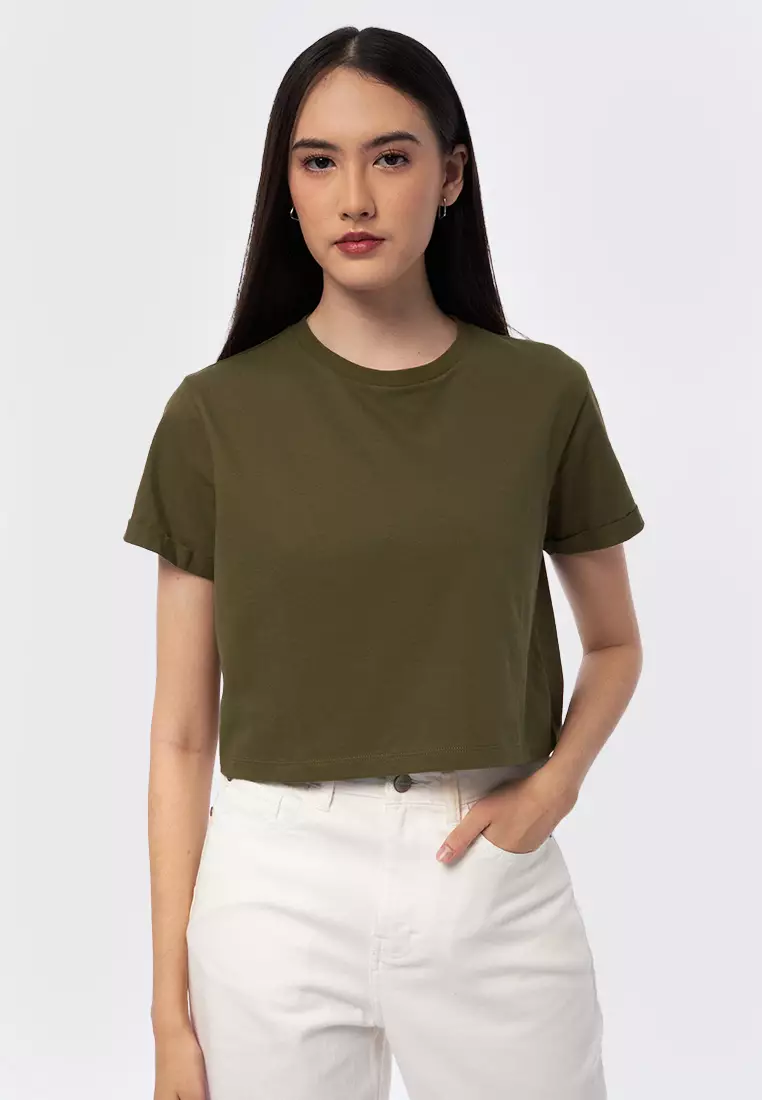 Jual Executive Basic Cropped Cotton T-Shirt Original 2025 | ZALORA Indonesia