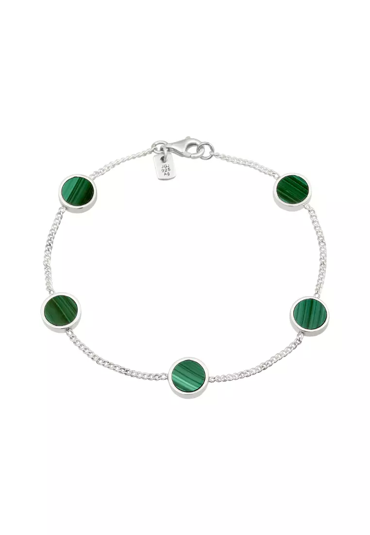 Buy Kuzzoi Men's Silver Malachite Circle Bracelet 2026 Online | ZALORA