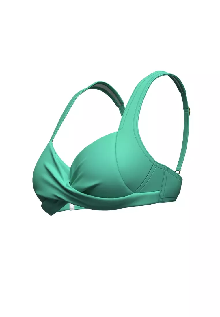 Buy Sunseeker Core Solid Mint Green Plus Cup Cross Front Bikini Top ...