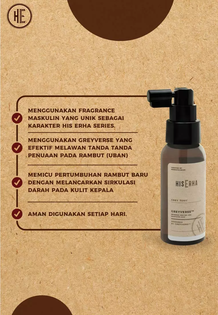 Jual Erha His Erha Grey Tonic With Grey 60Ml - Tonic Rambut Anti Uban ...