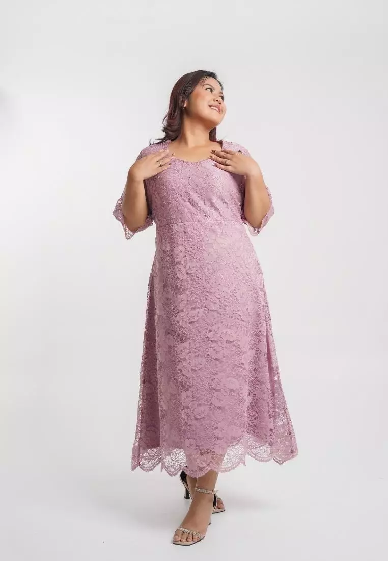 Jual Xtramiles Plus Size Party Dress Jessaline Pink Original 2024 ...