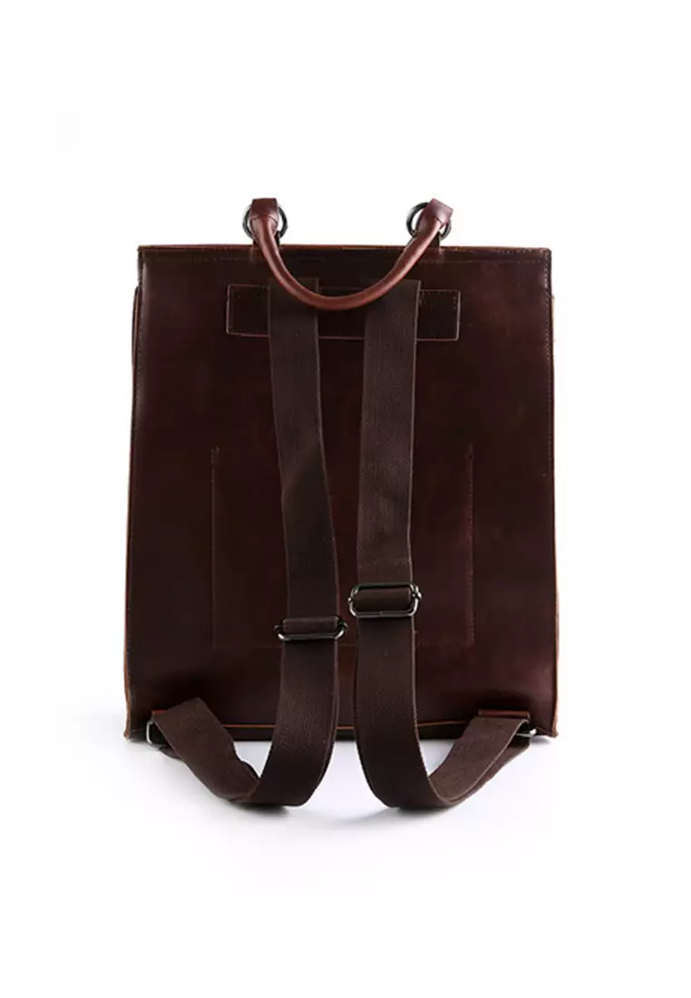 Buy Lara Men's Retro Preppy Style Envelope Backpack - Brown 2025 Online ...