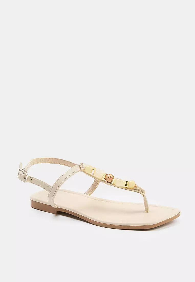 Jual Trendyol Beaded Flat Sandals Original 2026 | ZALORA Indonesia