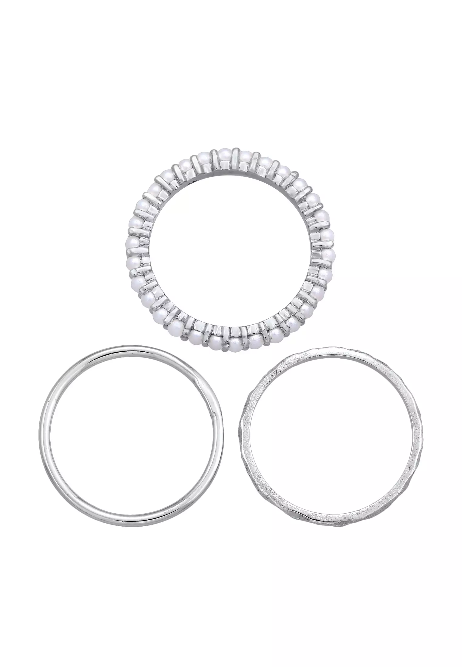 Buy ELLI GERMANY Swarovski® Pearl Stack Ring Set – 925 Silver 2026 ...