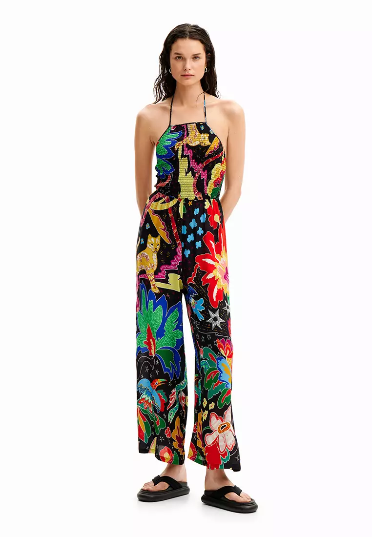 Buy Desigual Desigual Woman Jungle design halter neck jumpsuit. Online ...