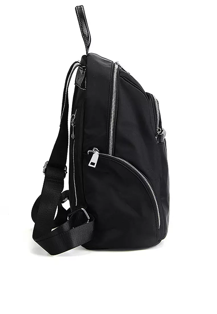 Buy ZITIQUE Lightweight leather nylon Oxford backpack. Online | ZALORA ...