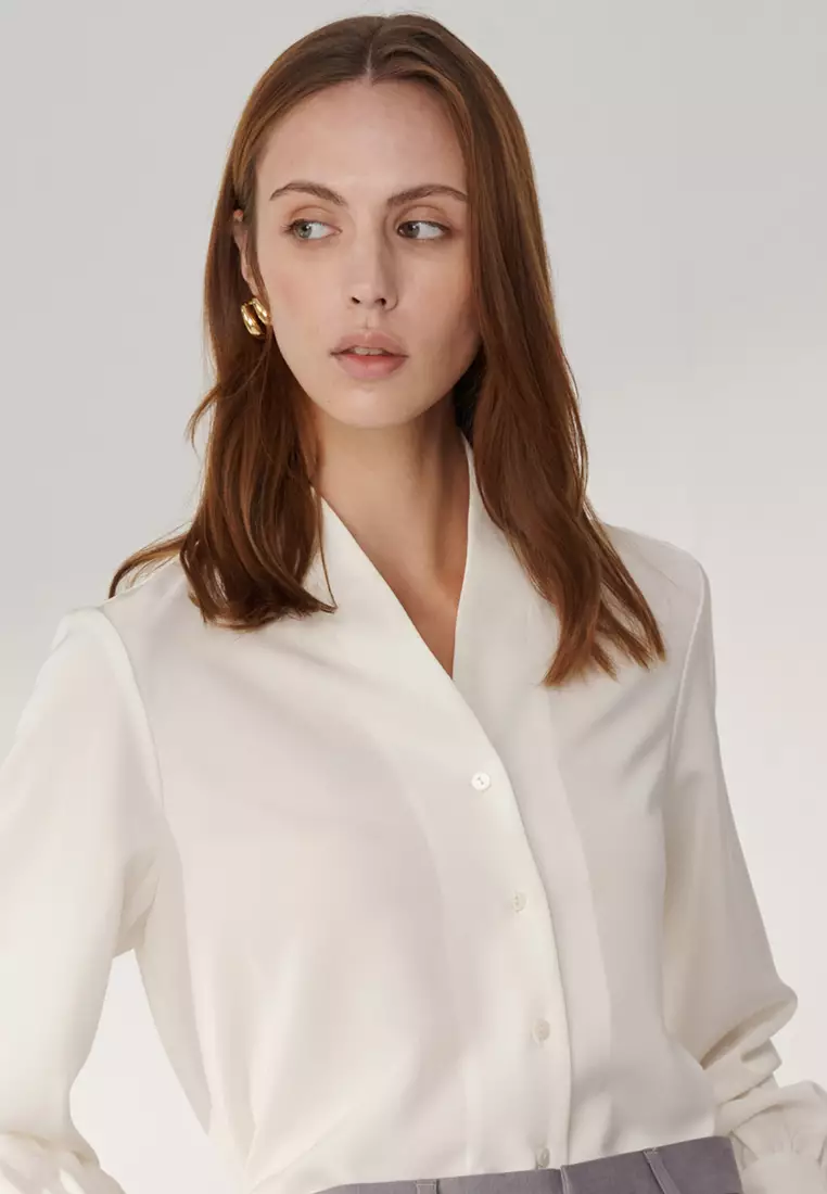 Buy SST&C White Button Up Blouse 2025 Online | ZALORA