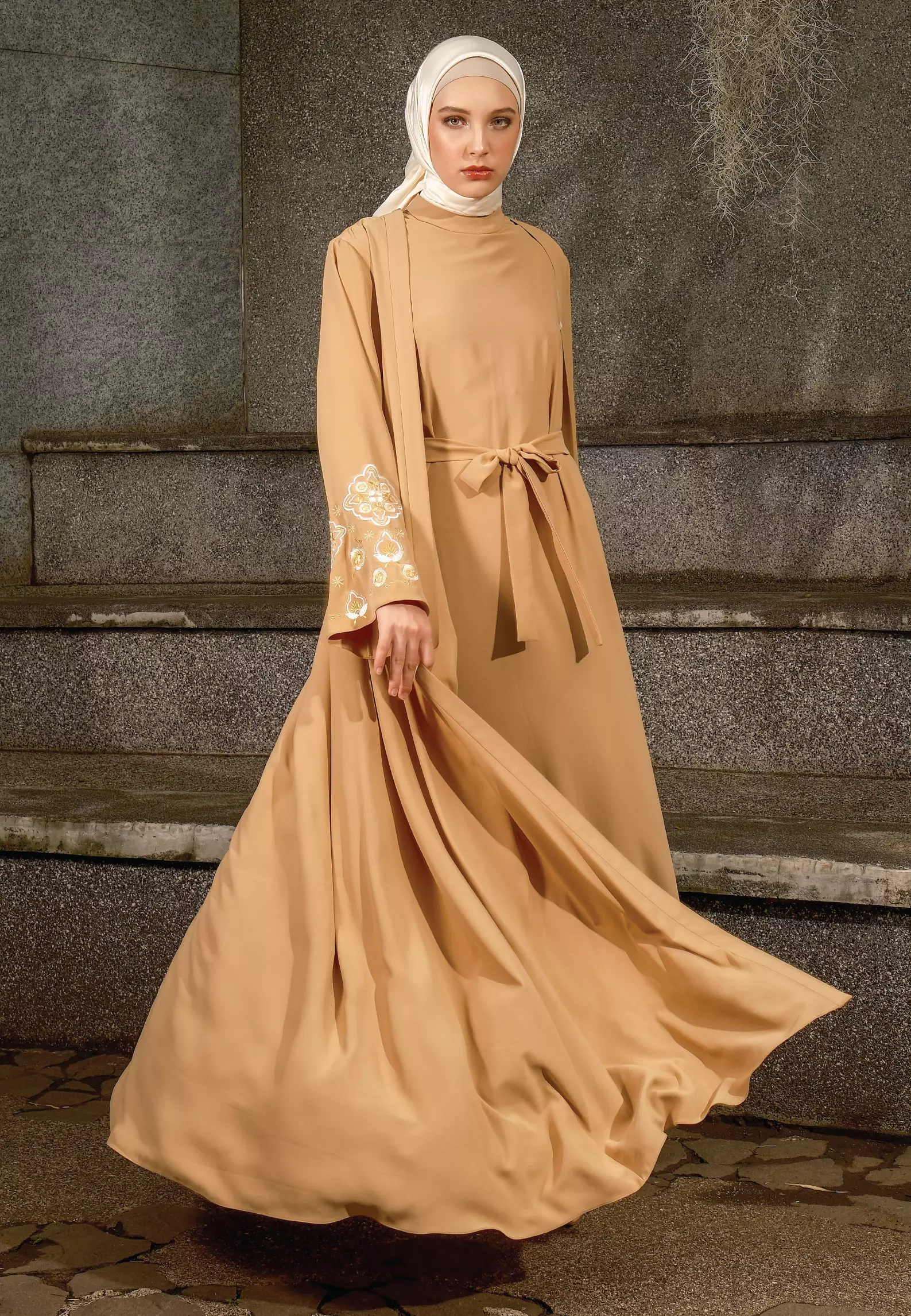 Jual SHAFIRA Bashira Dress Khaki | Gamis Panjang Wanita Muslim Wanita ...