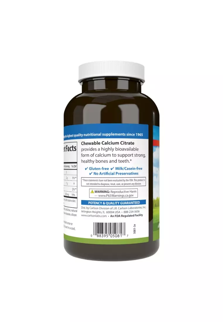 Buy Carlson Labs Carlson Chewable Calcium Citrate 250mg Highly ...