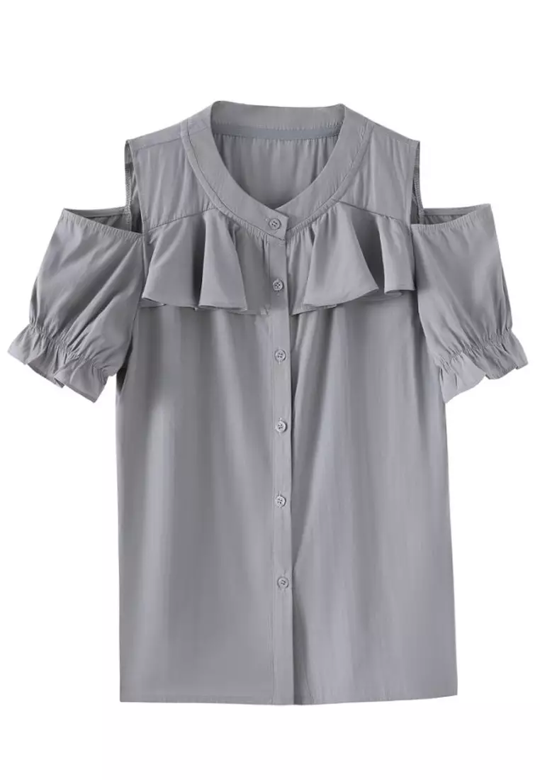 Buy Halo Cold Shoulder Ruffle Tops 2025 Online | ZALORA
