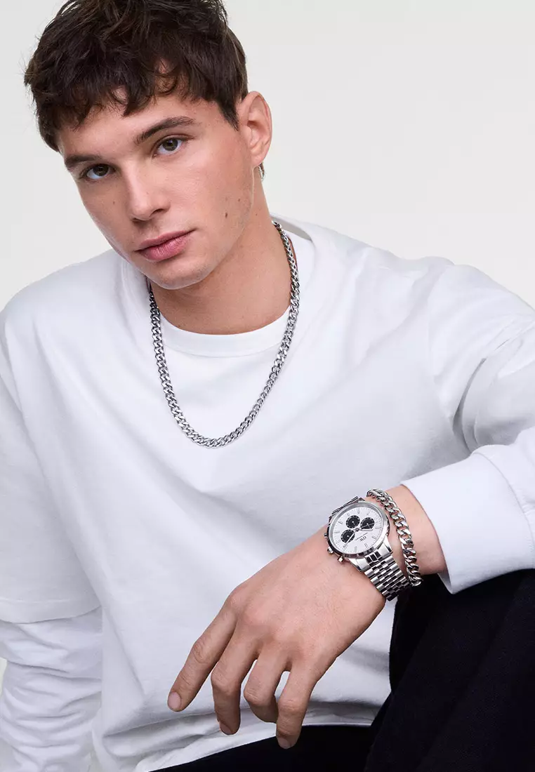 Buy Daniel Wellington Iconic Chronogprah 42mm Arch 5-Link Off-White ...