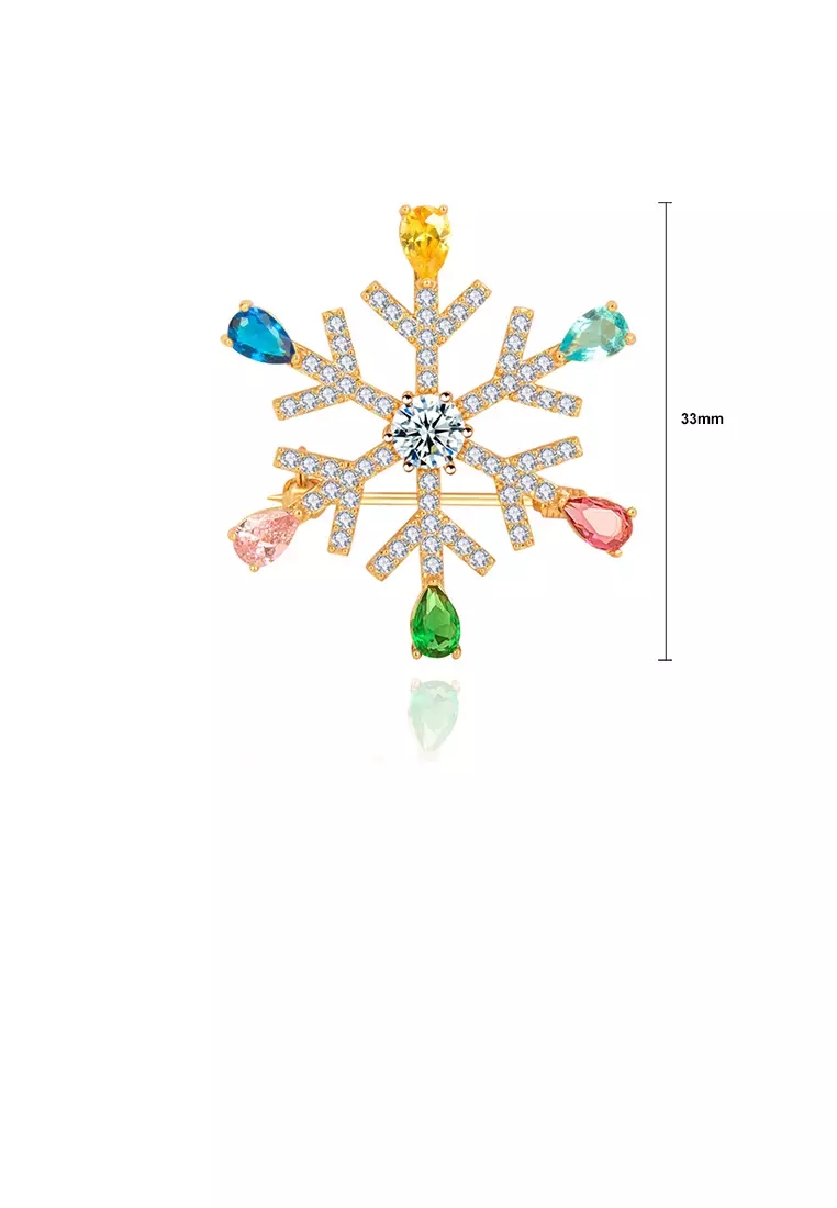 Buy Mooclife Fashion and Simple Plated Gold Snowflake Brooch with ...