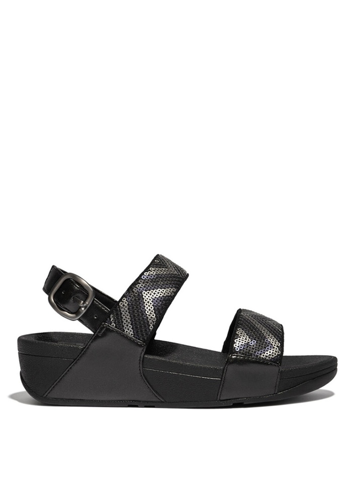 Fitflop FitFlop LULU Women's Sequin Zigzag Back-Strap Sandals - All Black (GC4-090) | ZALORA ...