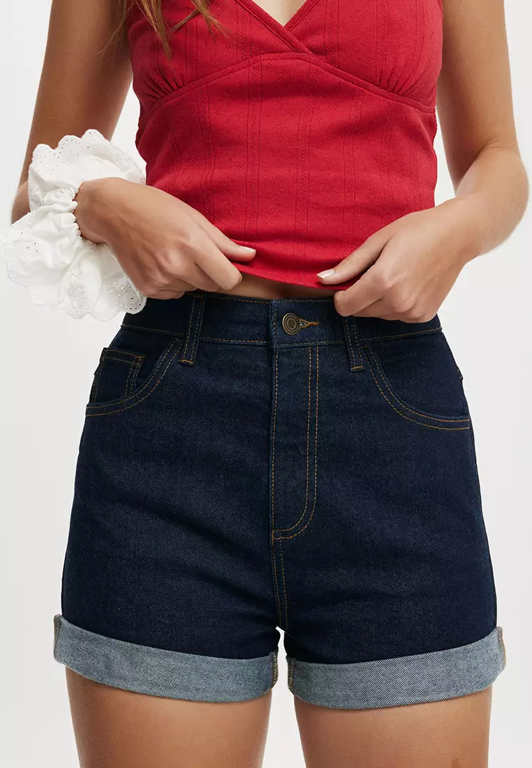 Jual Cotton On High Rise Classic Stretch Denim Shorts Original 2024 ...