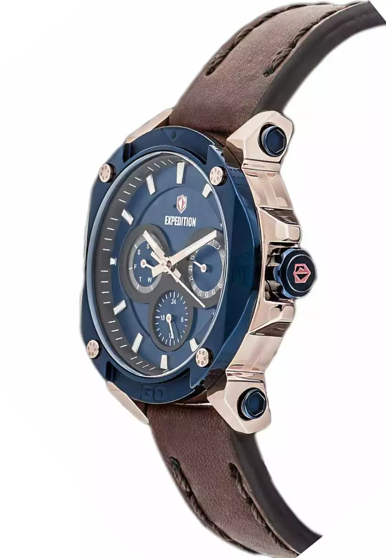 Jual Expedition Expedition Jam Tangan - Brown Rosegold Blue - Leather ...