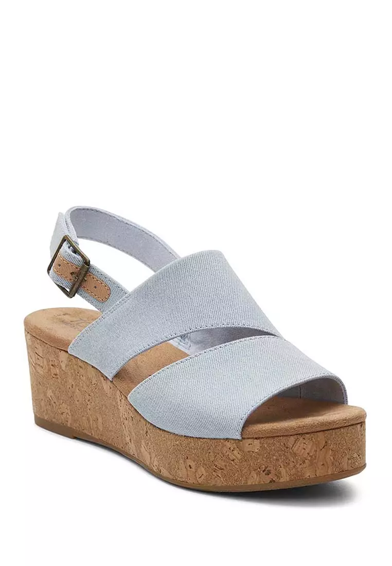 Buy TOMS Toms Women's Claudine Sandals - Pastel Blue Washed Denim 2025 ...