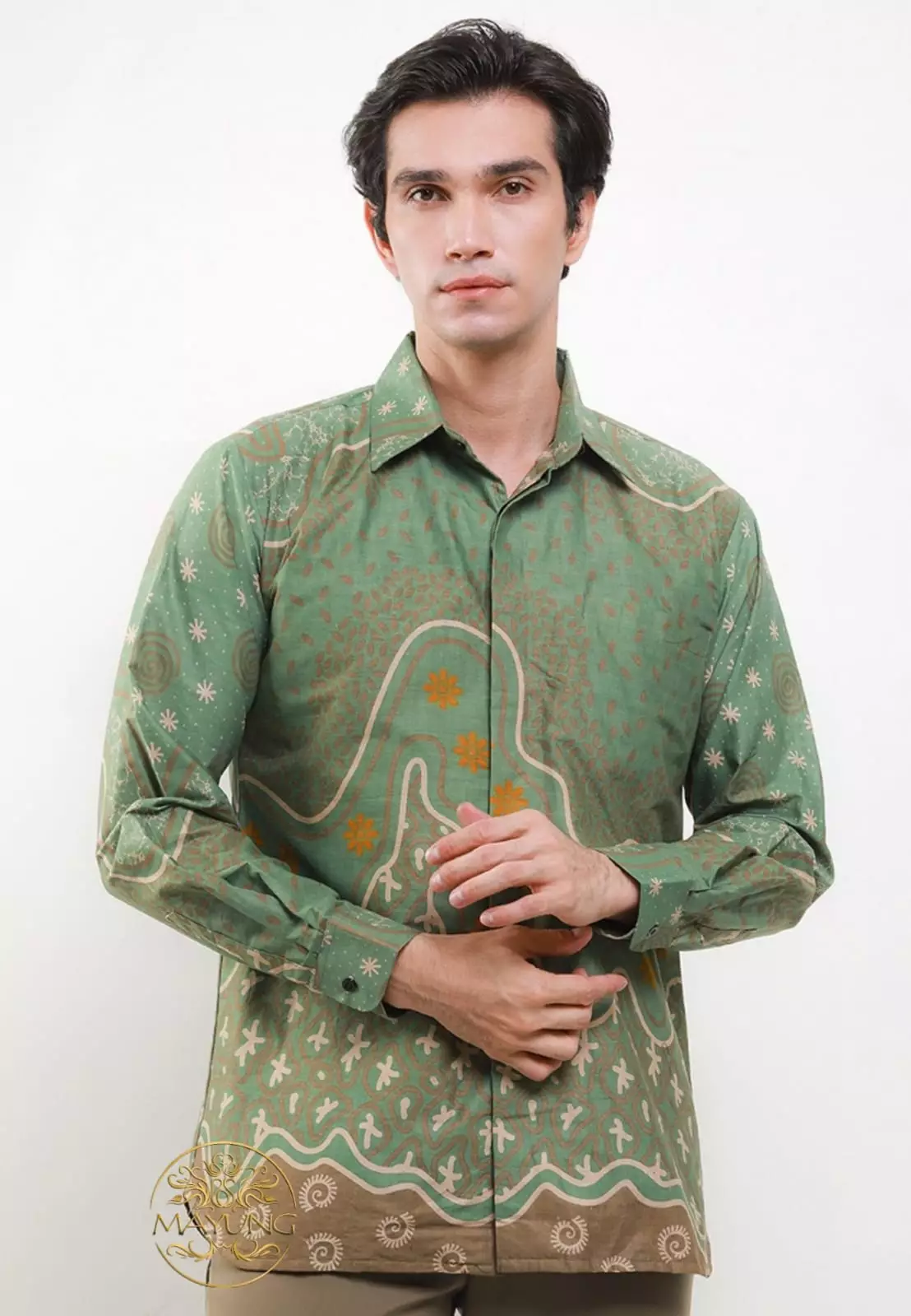 Jual Batik Mayung Pradana Hijau Kemeja Batik Pria Premium Slimfit ...