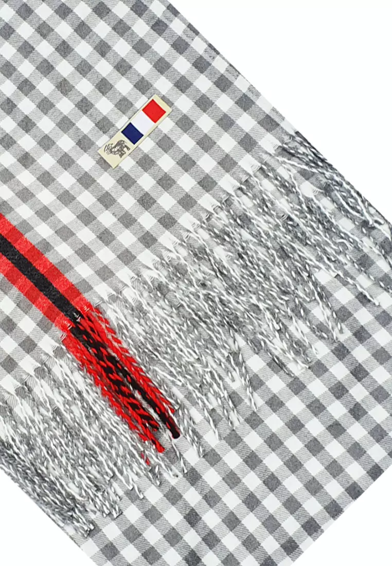 Jual San Marco Bold Checkered Shawl Grey Original 2025 | ZALORA Indonesia