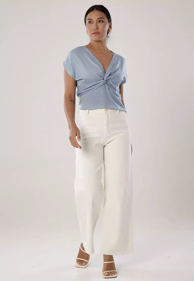 Buy Dressing Paula V-Neck Front Twisted Top Online | ZALORA Malaysia