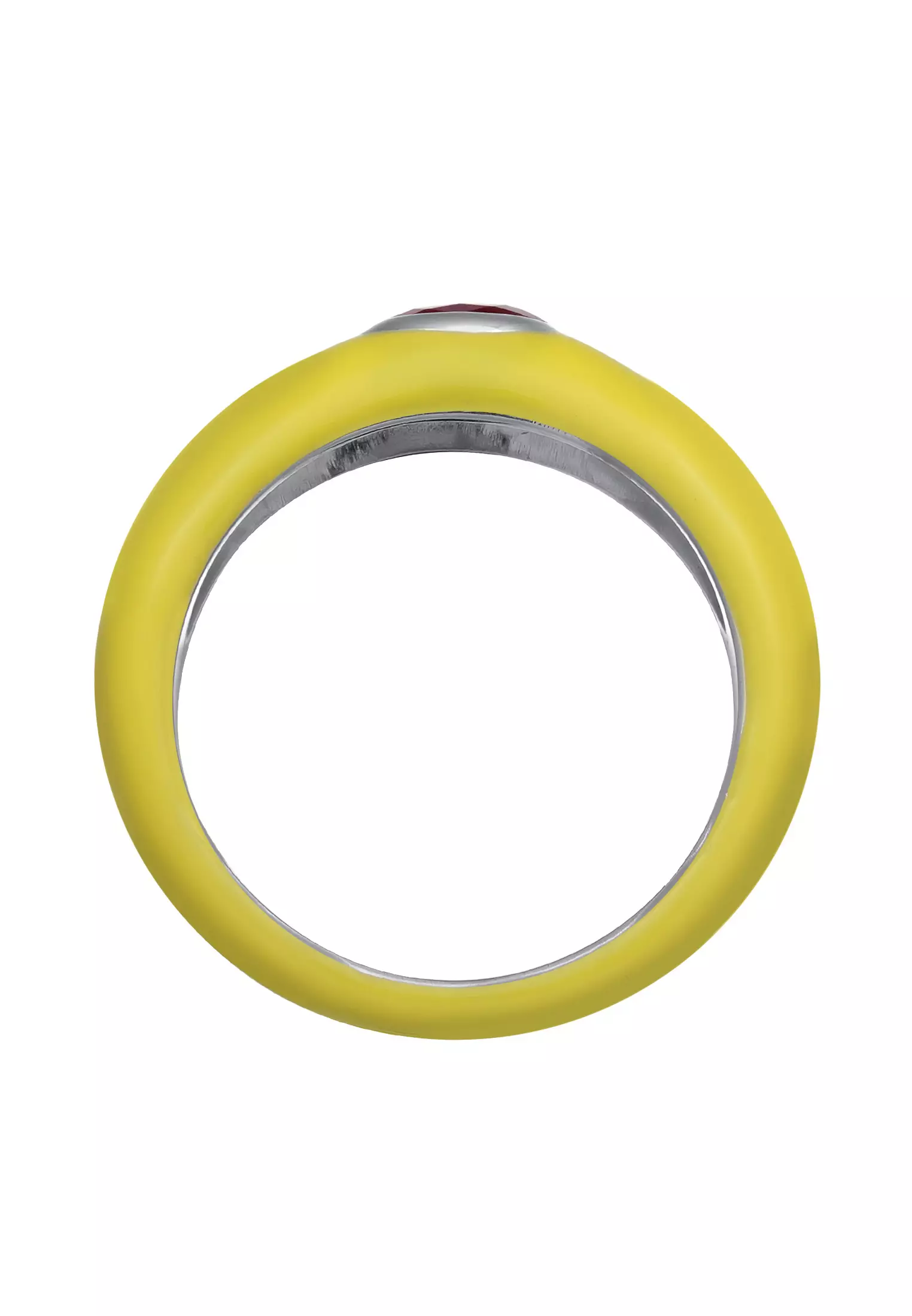 Buy ELLI GERMANY Sunny Enamel Dome Ring with Pink Ruby – 925 Silver ...