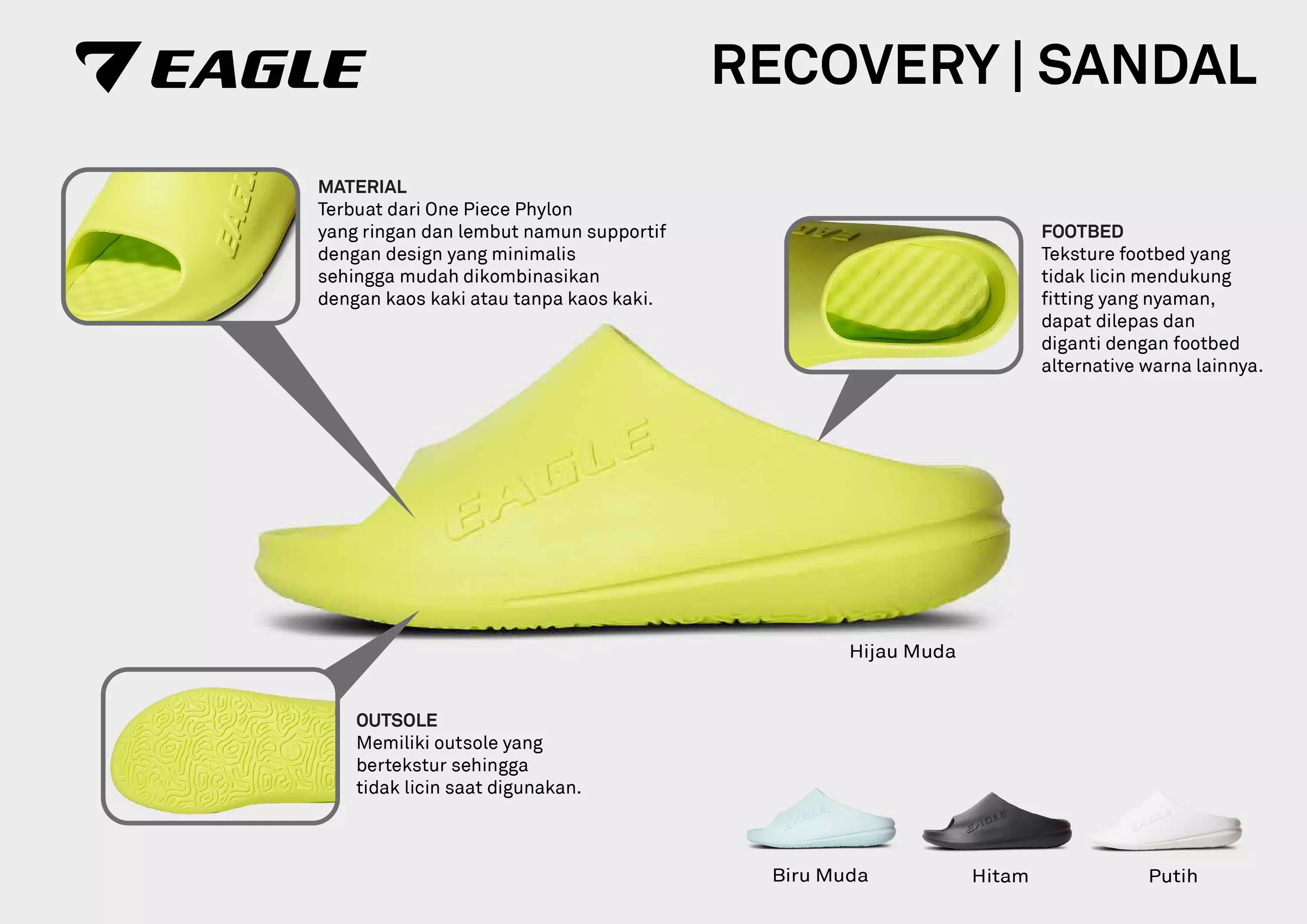 Jual Eagle Eagle Sandal Recovery – COKLAT MUDA Original 2025 | ZALORA Indonesia