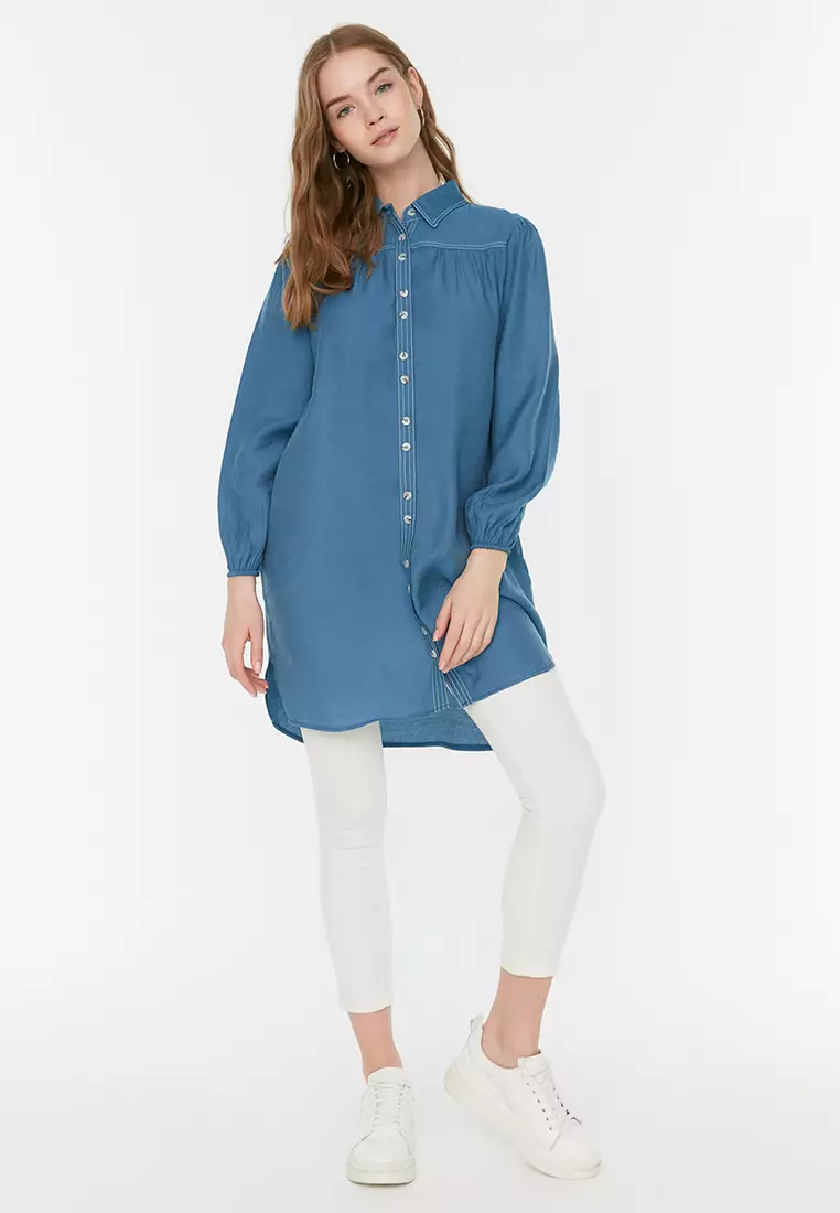 Buy Trendyol MODEST Seam Longline Shirt 2024 Online | ZALORA Philippines