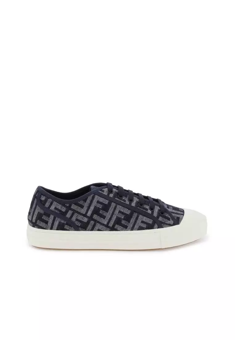 Buy Fendi FENDI - Fendi Domino Logo Sneakers - Blue Online | ZALORA ...